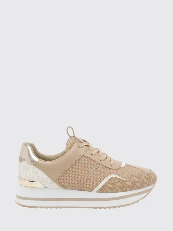 Michael Kors Raina Platform Sneakers In Monogram Canvas And Mesh With Platform Sole - Beige