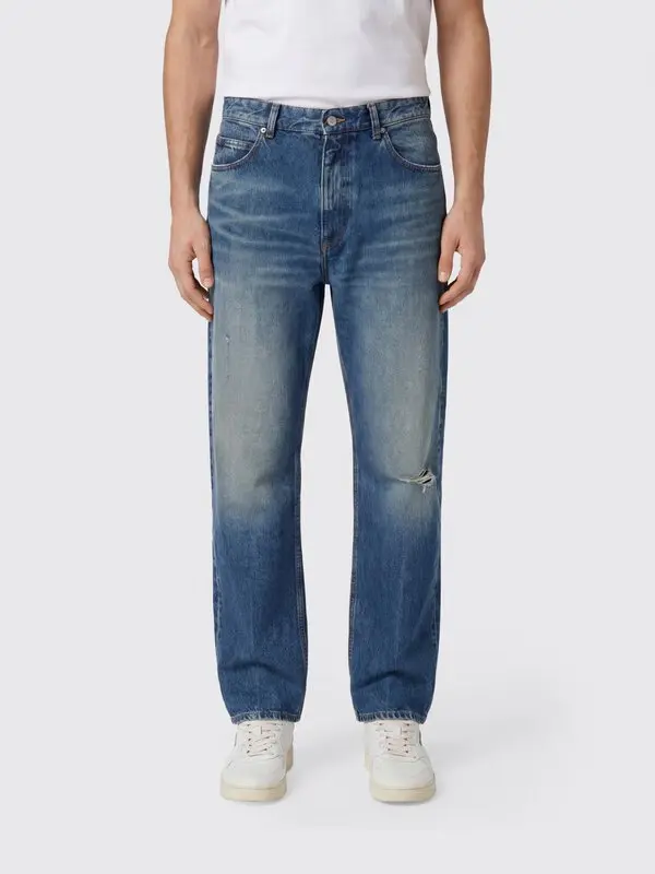 MAISON MARGIELA Printed Denim Straight Jeans - Blue