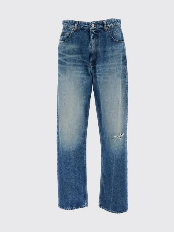 MAISON MARGIELA Printed Denim Straight Jeans - Blue