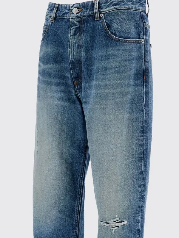 MAISON MARGIELA Printed Denim Straight Jeans - Blue