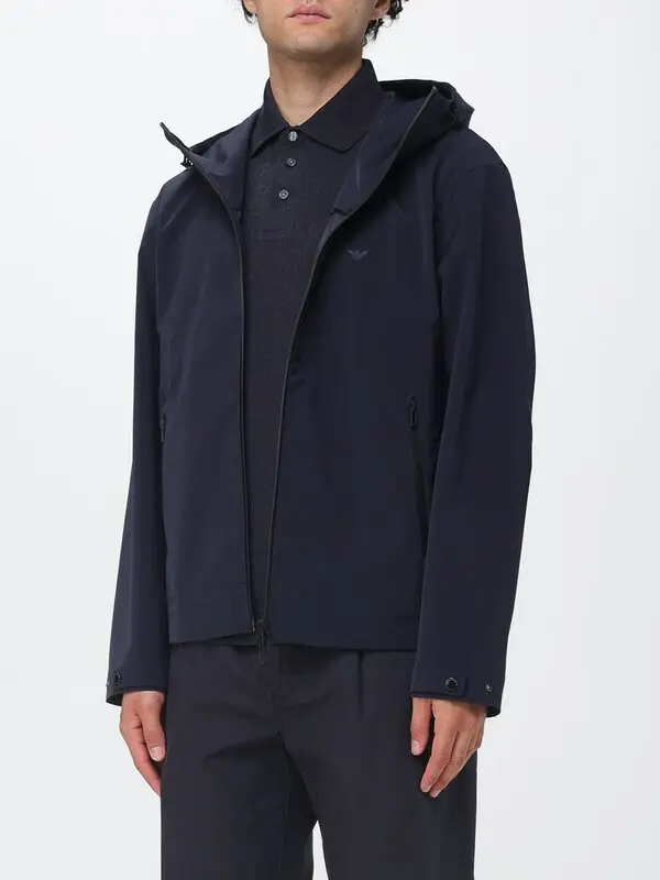 Emporio Armani Zip-up Hooded Jacket - Navy