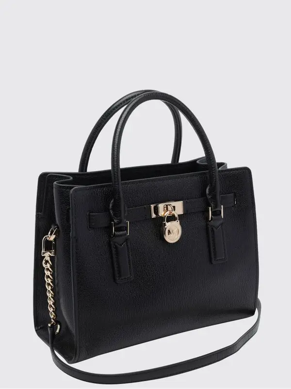 Michael Kors Hamilton Moderne Leather Tote Bag With Double Handle - Black