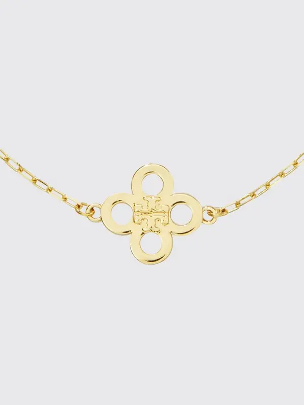 Tory Burch Forget Me Not Adjustable Bracelet With Flower Charm And Double T Logo