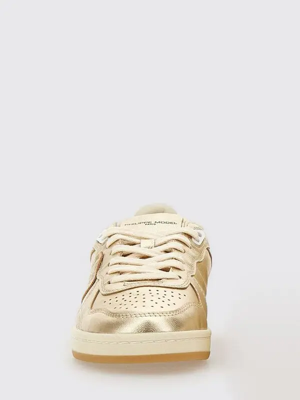 Philippe Model Pgal Laminated Leather Sneakers - Brown