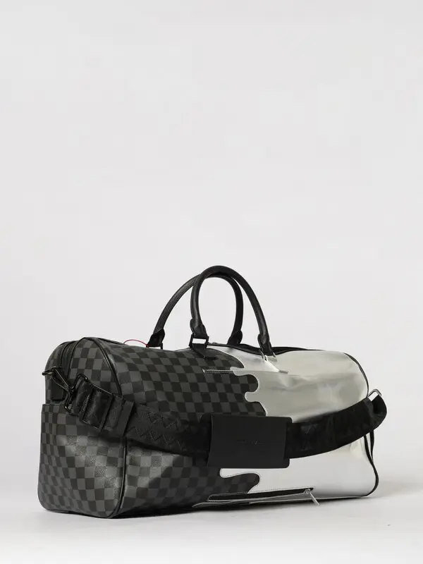 SPRAYGROUND Checkered Saffiano Coated Cotton Duffle Bag With Logo