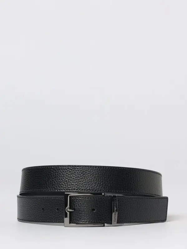 Emporio Armani Reversible Leather Belt - Black