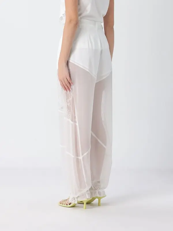 Pinko Lace And Tulle Wide-leg Trousers