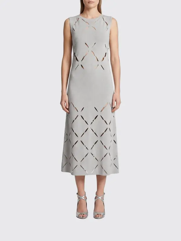 Liviana Conti Ruby Perforated Viscose Blend Midi Dress