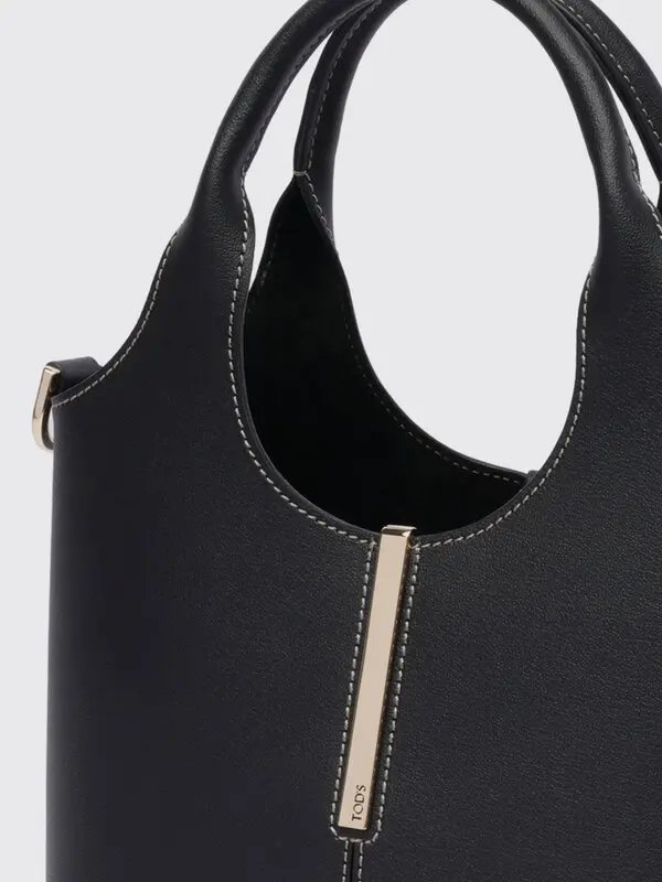 TOD'S Smooth Calf Leather Mini Handbag - Black