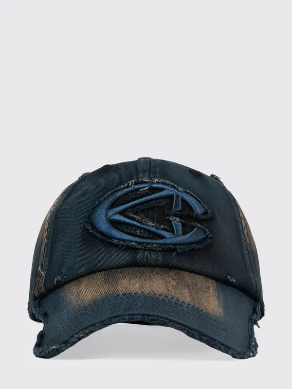 Camper Distorted Washed Sprayed Cotton Cap - Blue