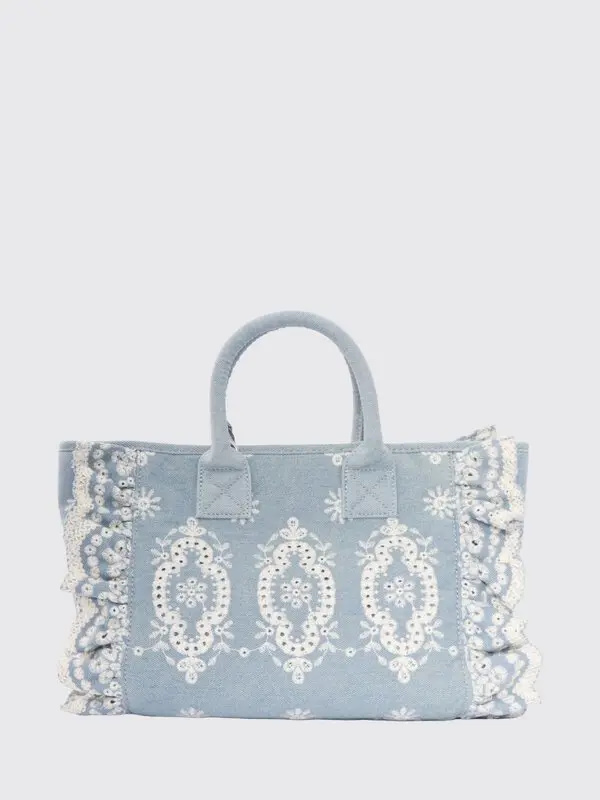 MC2 SAINT BARTH Colette Cotton Denim And Sangallo Bag - Multicolor