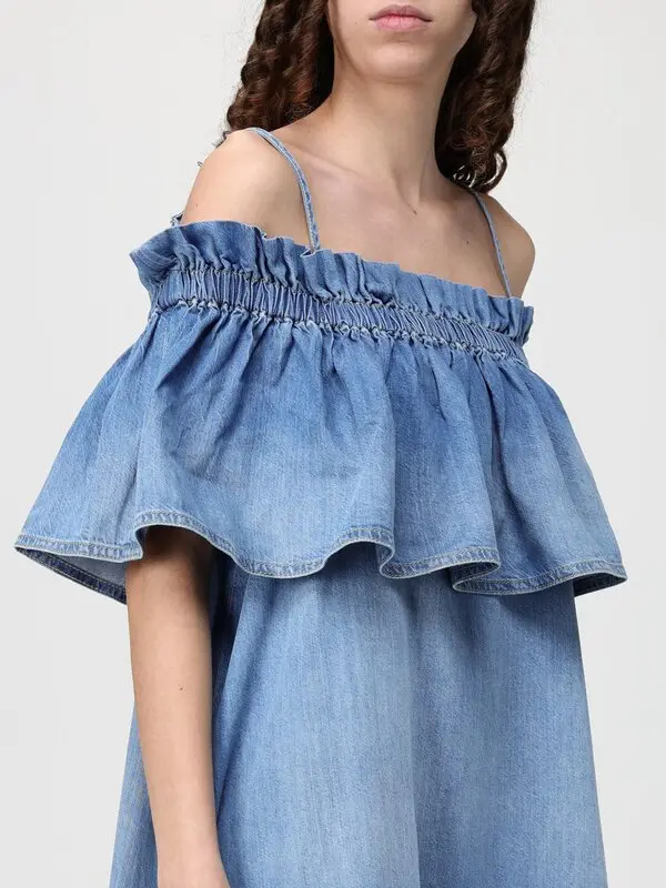 Pinko Cotton Dress With Flounce