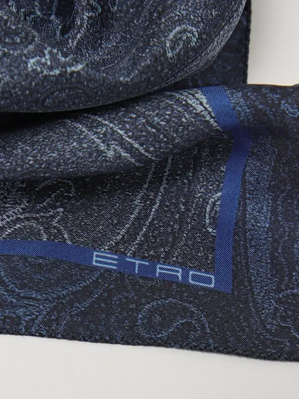 Etro Paisley Print Silk Pocket Square