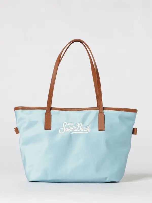 MC2 SAINT BARTH Nylon Bag With Embroidered Logo - Gnawed Blue
