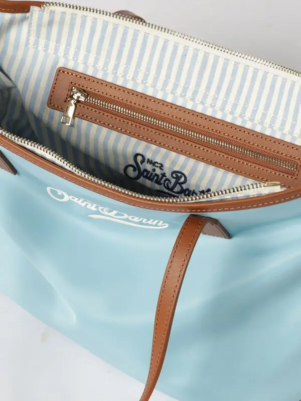 MC2 SAINT BARTH Nylon Bag With Embroidered Logo - Gnawed Blue