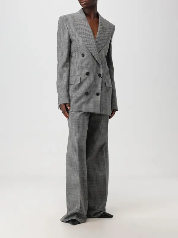 MSGM Wide Leg Checkered Trousers