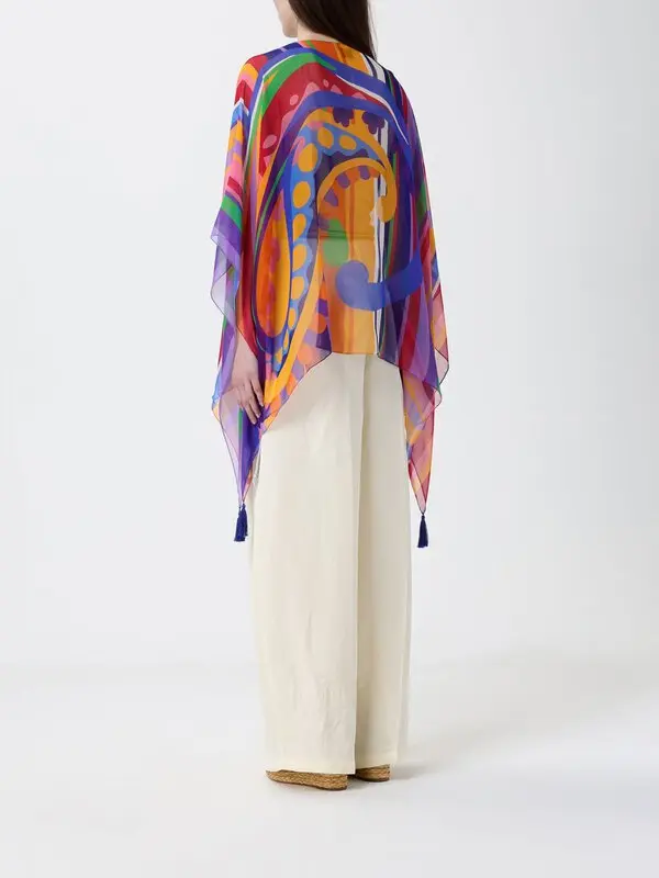 Etro Printed Silk Poncho