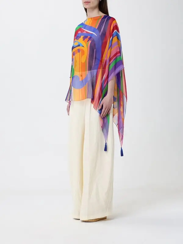Etro Printed Silk Poncho