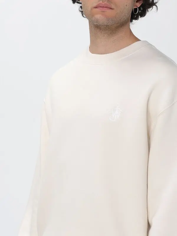 JW Anderson Cotton Crewneck Sweatshirt With Logo - Beige