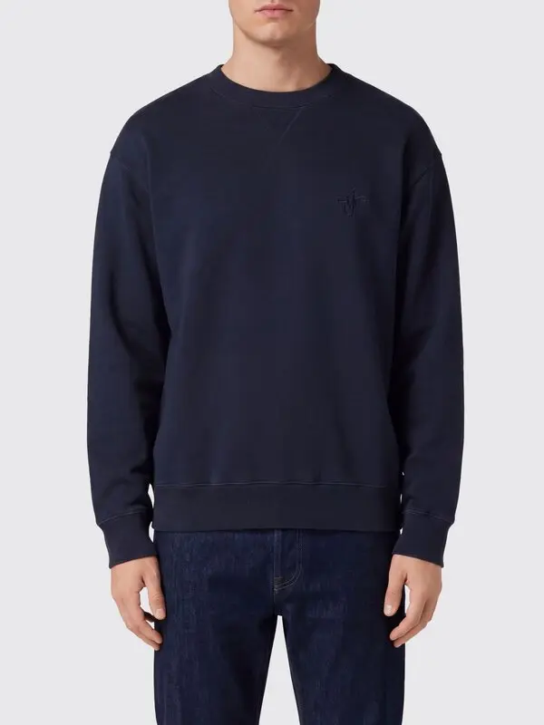JW Anderson Cotton Crewneck Sweatshirt With Embroidered Logo - Blue