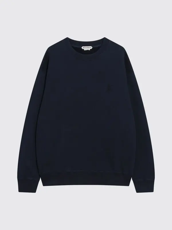 JW Anderson Cotton Crewneck Sweatshirt With Embroidered Logo - Blue