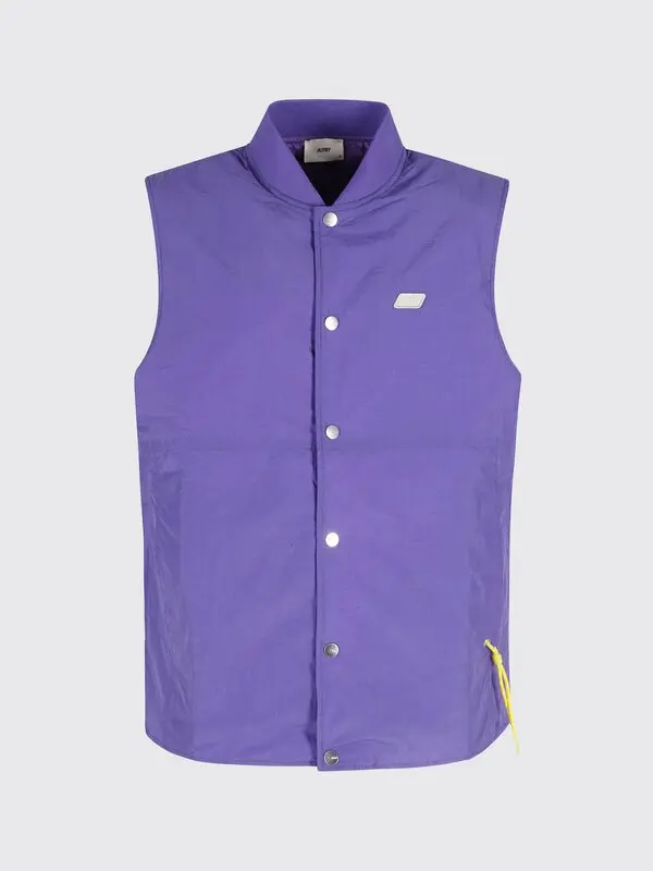 AUTRY Nylon Bomber Vest With Logo - Blue