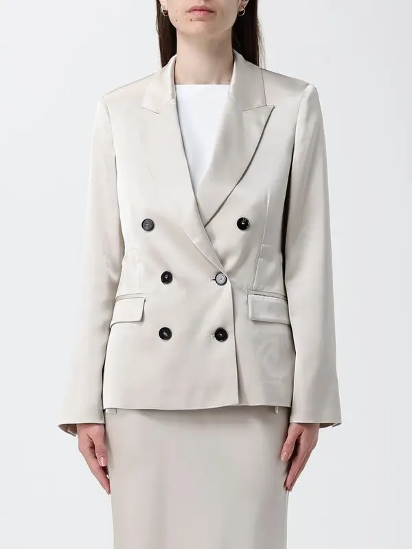 Liviana Conti Satin Double-breasted Blazer