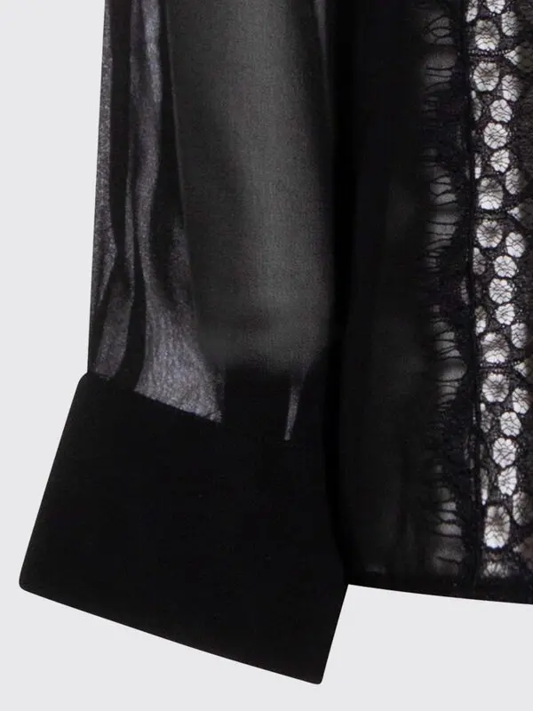 Roberto Cavalli Shirt In Silk With Lace Inserts