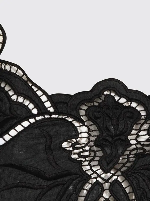 Blumarine Cropped Top In Macram - Black