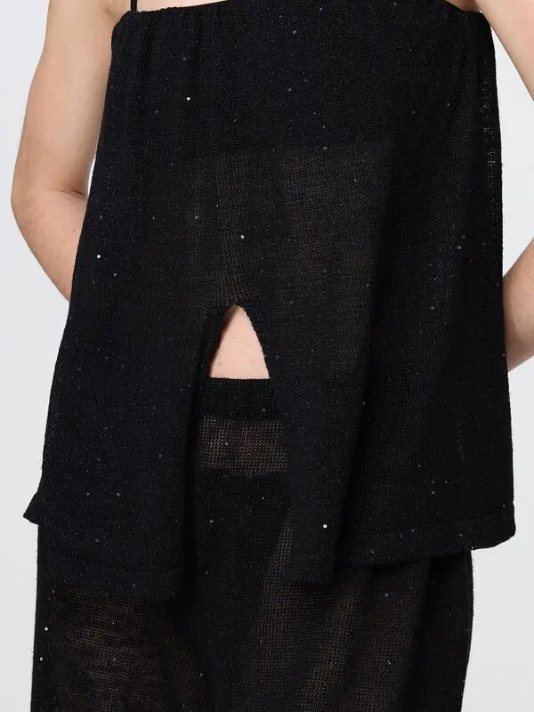 Liviana Conti Cotton Knit Top With Sequins