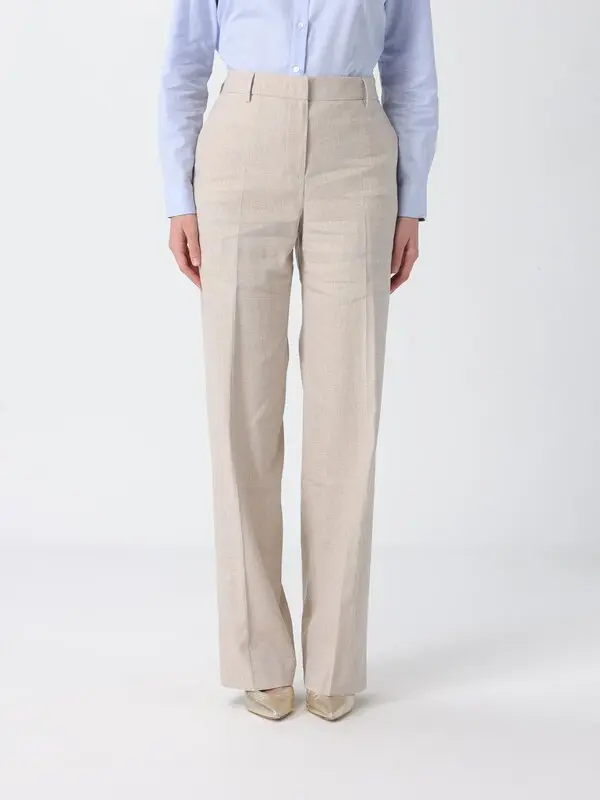 PT TORINO Wide-leg Cotton Linen Blend Trousers
