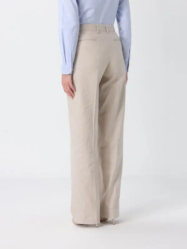PT TORINO Wide-leg Cotton Linen Blend Trousers