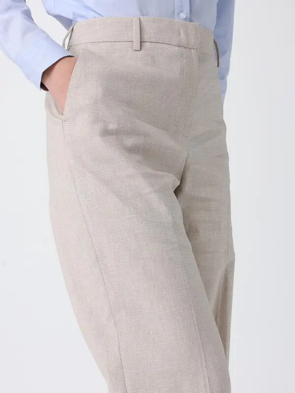 PT TORINO Wide-leg Cotton Linen Blend Trousers