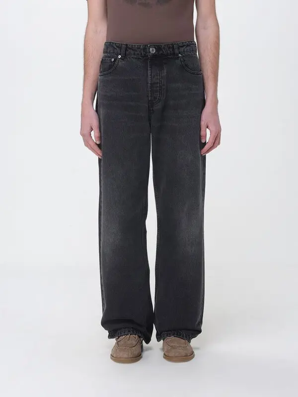 AMI Paris Cotton Denim Wide-leg Jeans