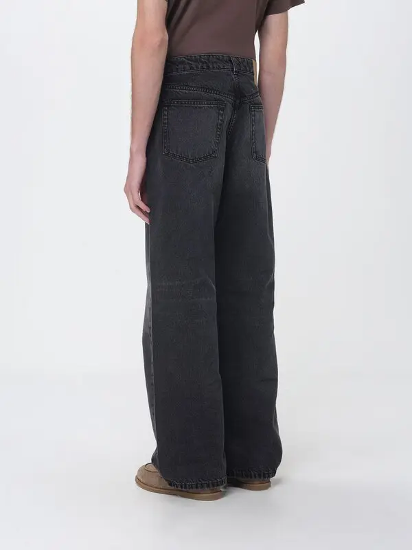 AMI Paris Cotton Denim Wide-leg Jeans