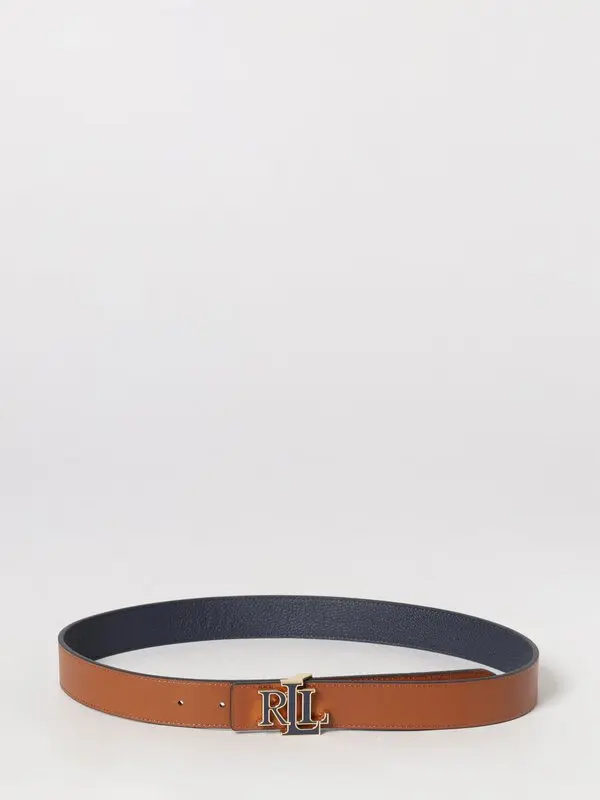 Ralph Lauren Reversible Leather Belt With Monogram Buckle - Blue