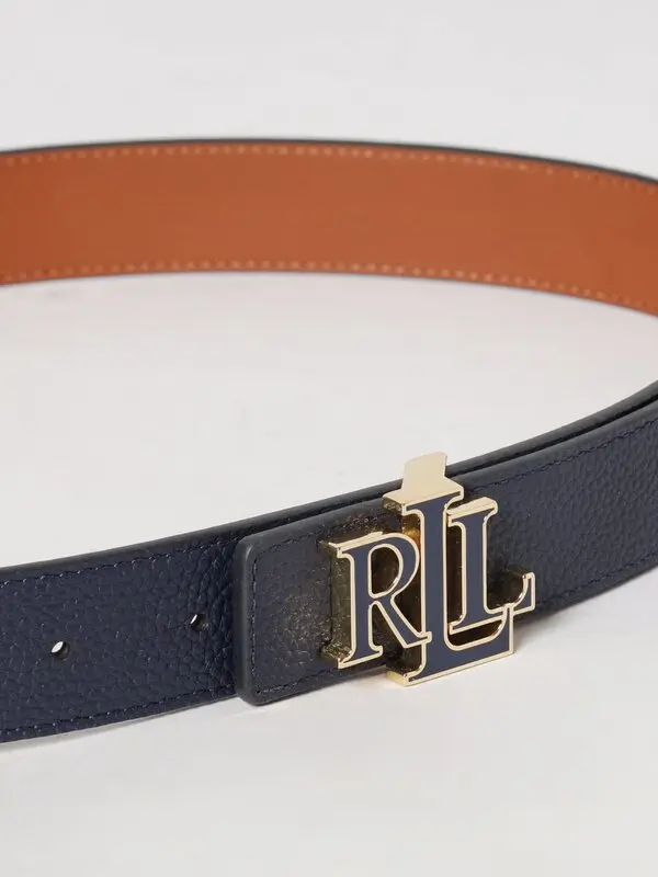 Ralph Lauren Reversible Leather Belt With Monogram Buckle - Blue