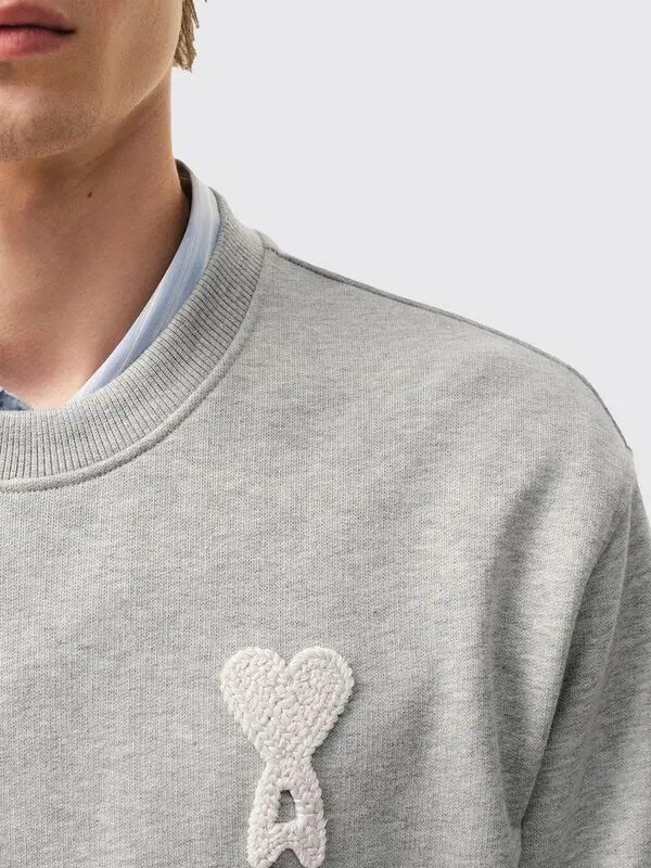 AMI Paris Cotton Crew-neck Sweatshirt With Logo