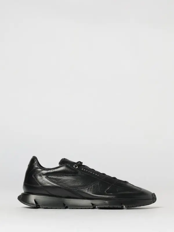 Paciotti Smooth Calf Leather Low Top Sneakers - Black