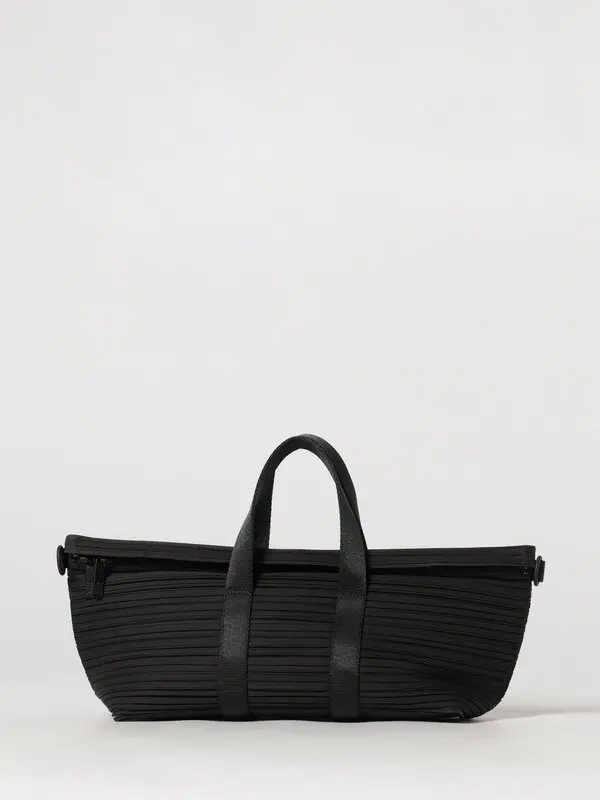 Issey Miyake Small Pleated Polyester Boston Bag