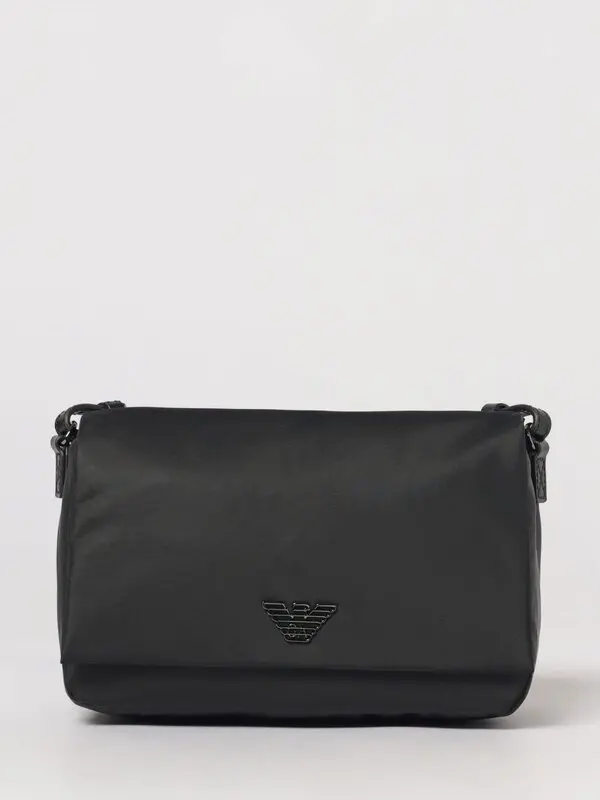 Emporio Armani Shoulder Bag With Logo Detail - Black