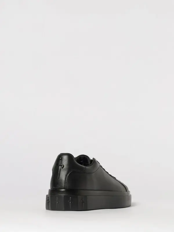 Paciotti Smooth Leather Lace Up Sneakers - Black