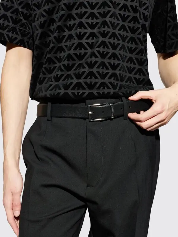 Emporio Armani Leather Belt - Black