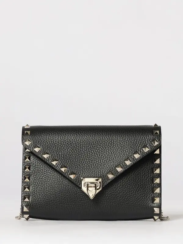 Valentino Garavani Rockstud Grained Leather Clutch