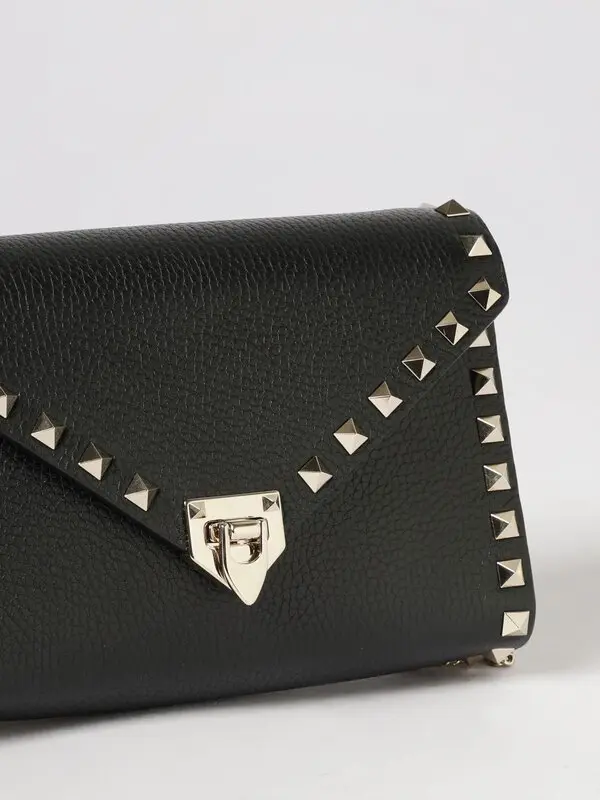 Valentino Garavani Rockstud Grained Leather Clutch