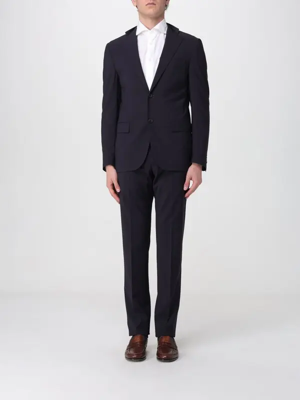 Corneliani Single-breasted Stretch Virgin Wool Suit - Blue