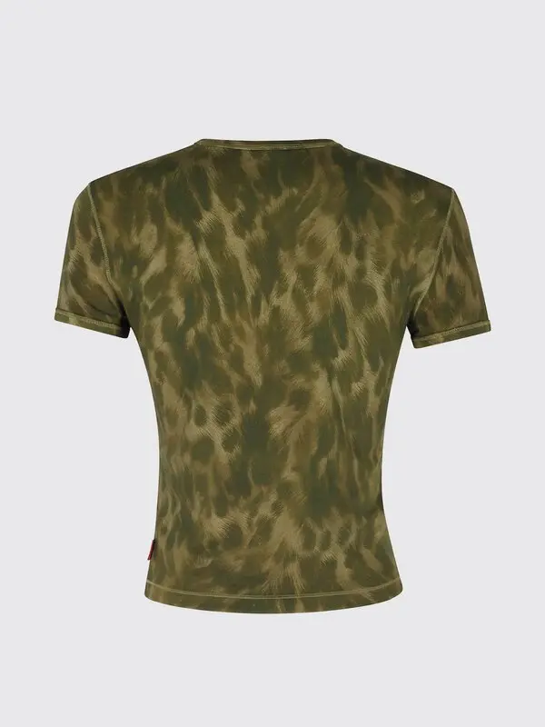 DIESEL® Slim Fit Crewneck T-shirt With Animalier Print - Green