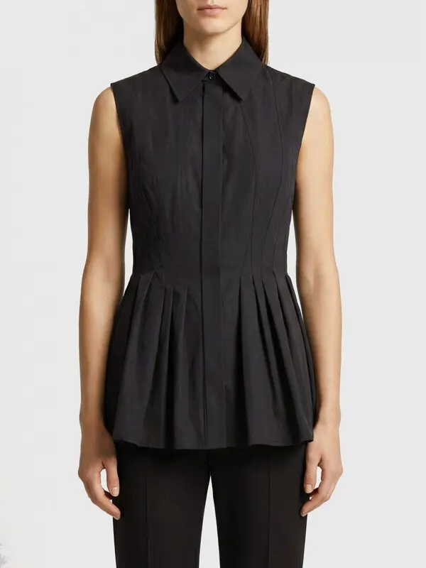 Sportmax Sleeveless Cotton Poplin Shirt - Black