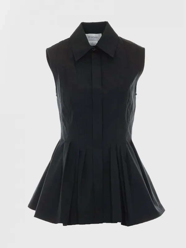 Sportmax Sleeveless Cotton Poplin Shirt - Black