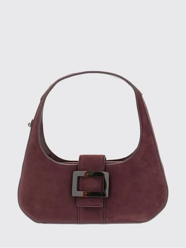 ROGER VIVIER Suede Sheepskin Handbag With Logo Plaque